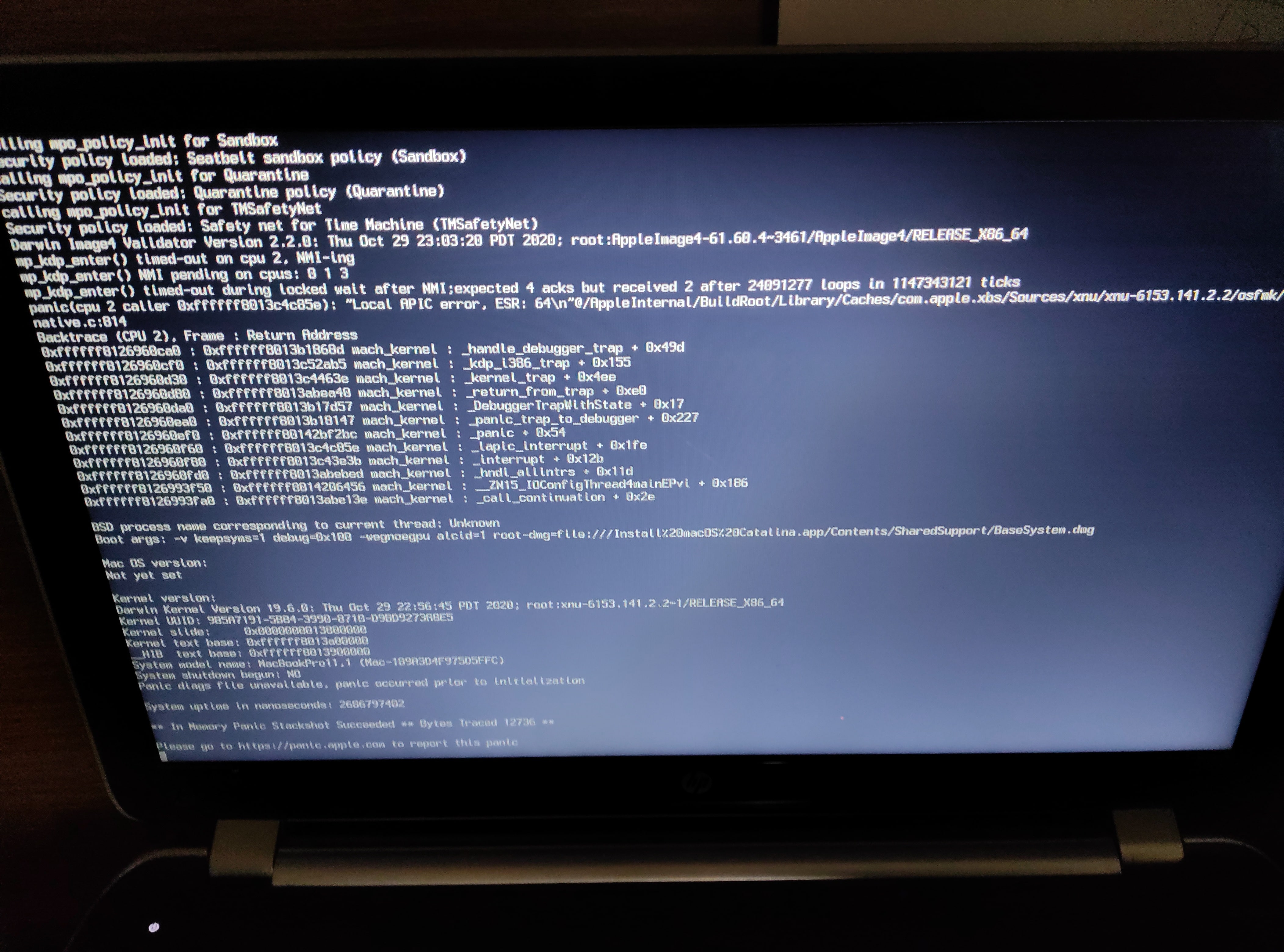 Laptopta macOS Catalina kurarken Memory Panic Veriyor - osxinfo.net ...