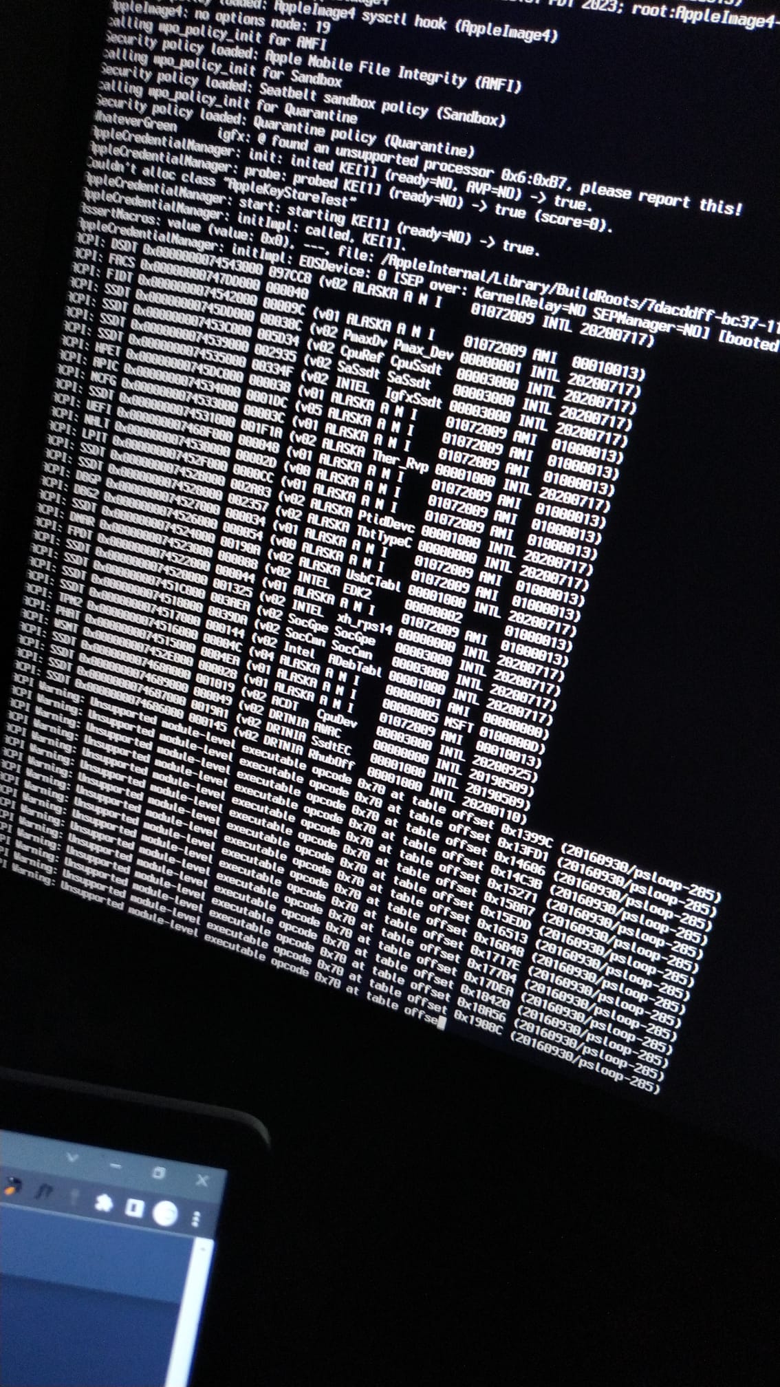 Opencore Acpi Warning Unsupported Module Level Executable Opcode 0x70 9496